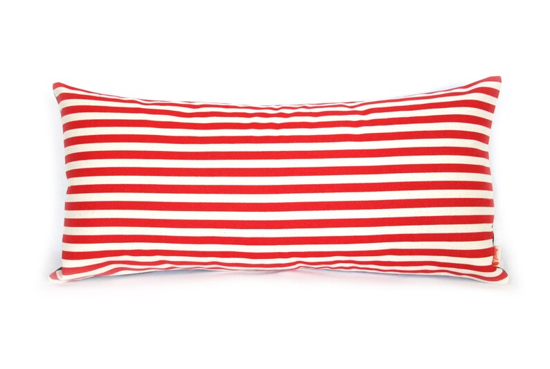 Red & White Stripes Pattern Rectangle Pillow - Etsy