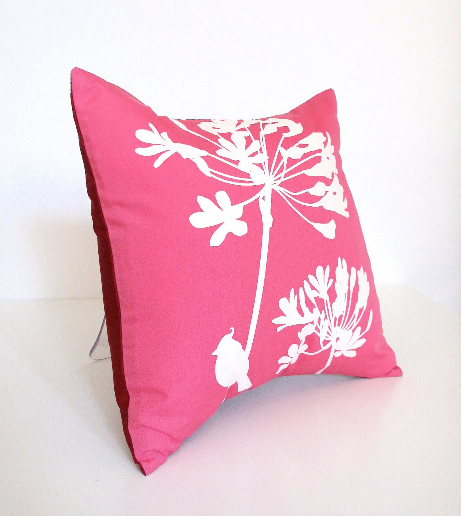 Hot Pink Cardinal on Agapanthus-mini 10.5 Inches Square Pillow - Etsy