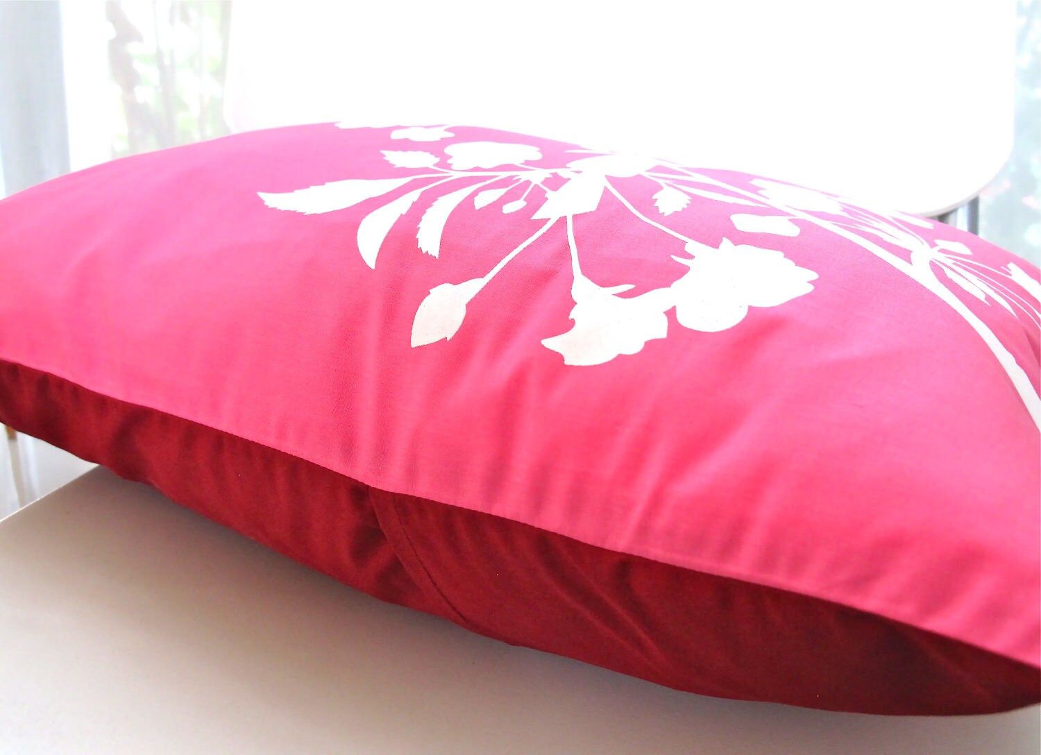 Hot Pink Blooming Blossom Rectangle Pillow - Etsy