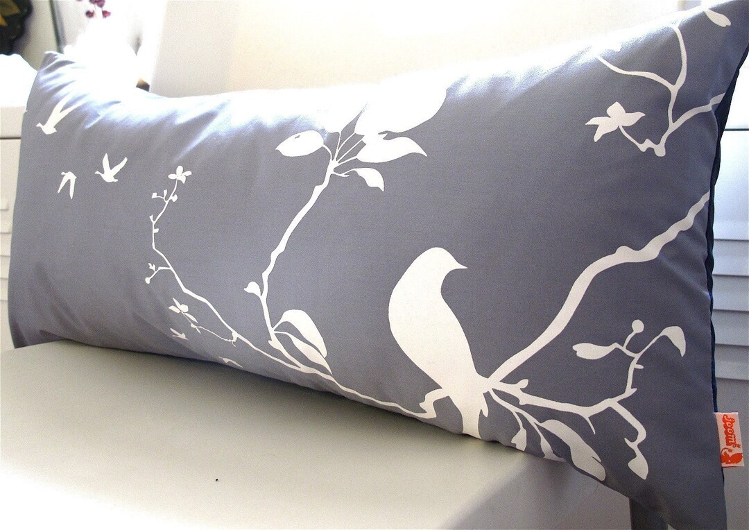 Grey Flying by Rectangle Pillow - Etsy