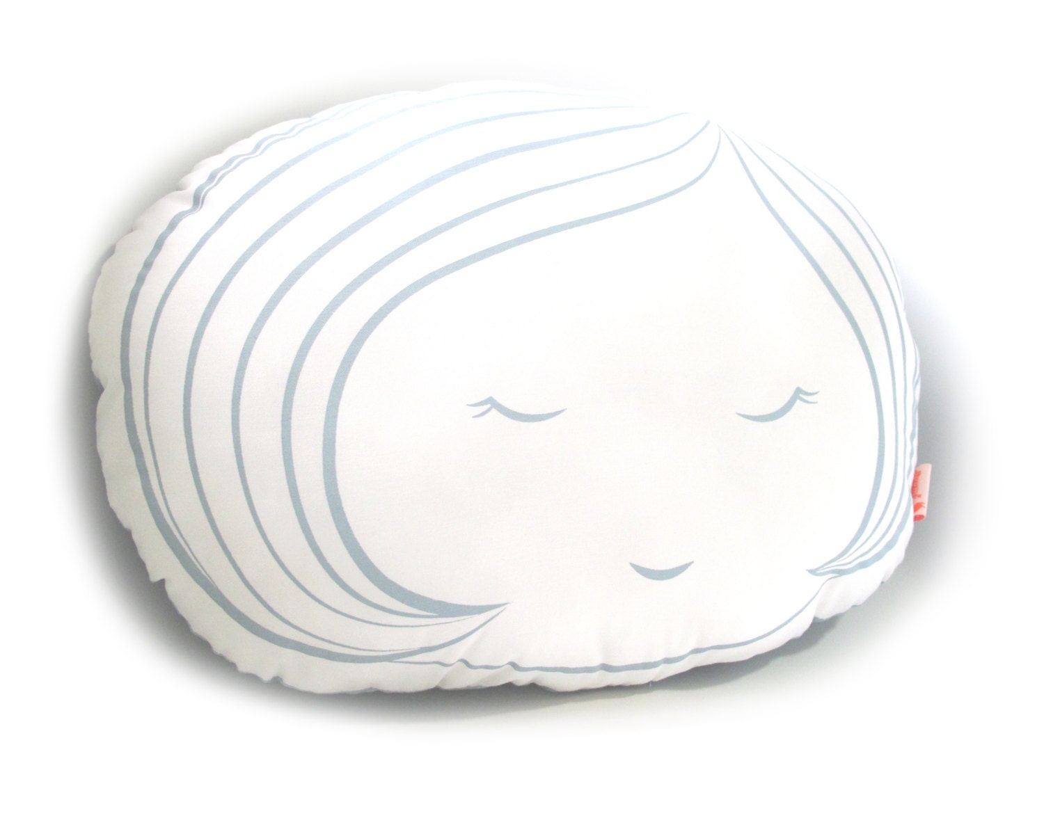 Limited Edition Girl Face Plush Pillow in Light Grey Blue - Etsy