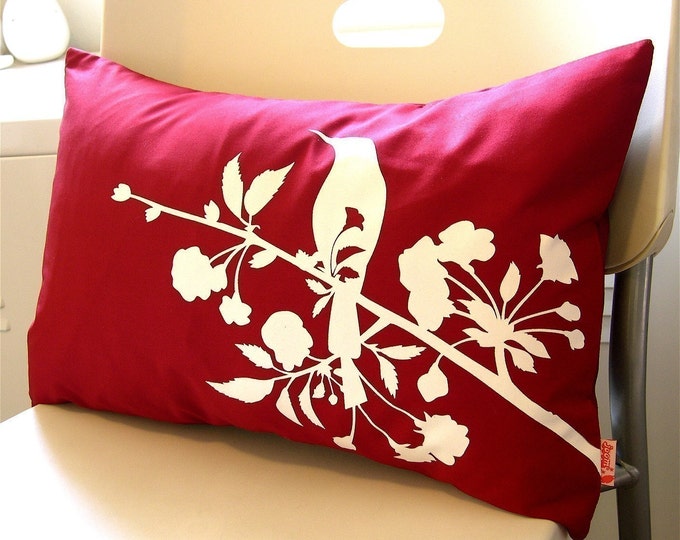 Red Blooming Blossom Rectangle Pillow - Etsy