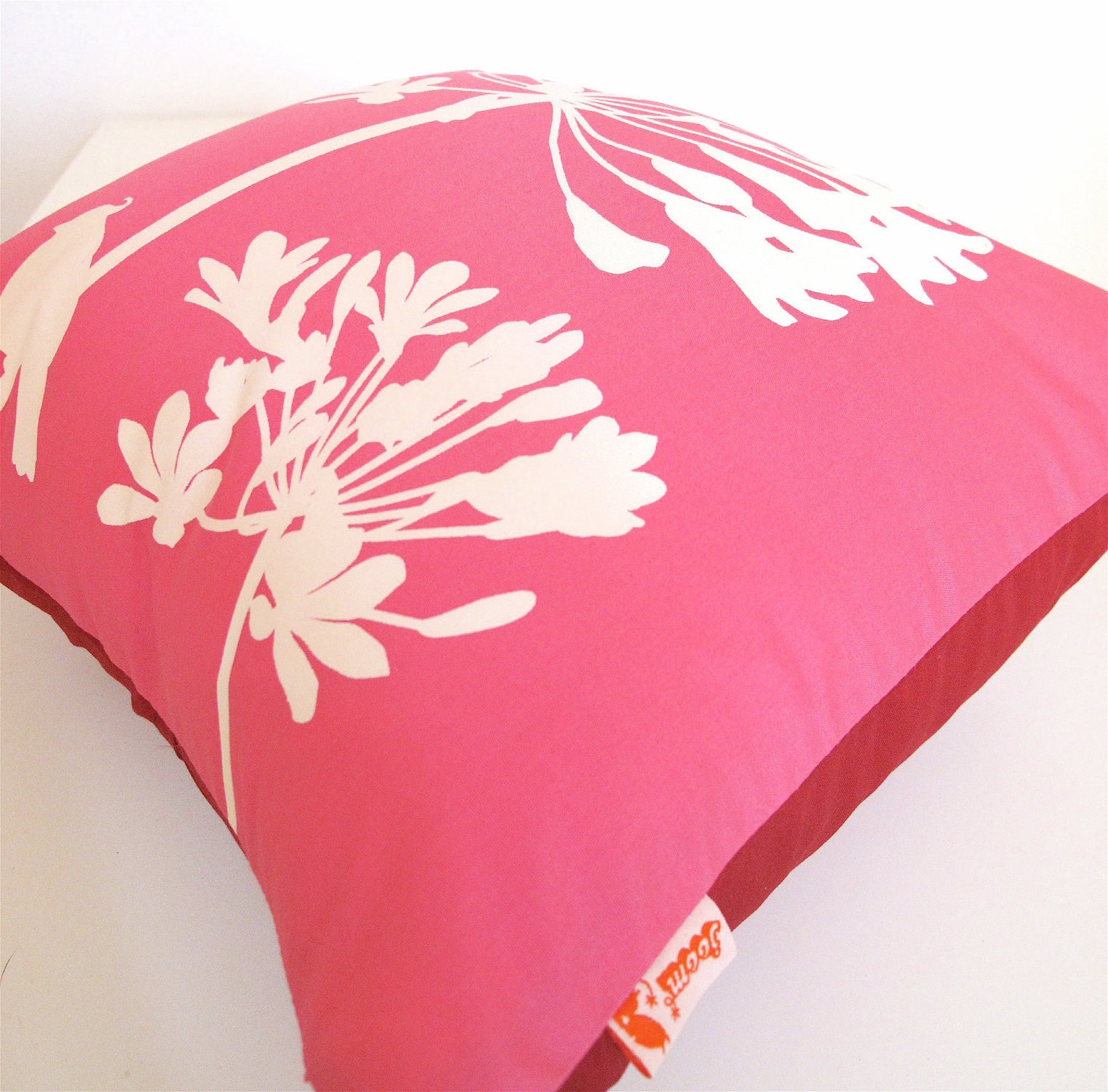 Hot Pink Cardinal on Agapanthus-mini 10.5 Inches Square Pillow - Etsy