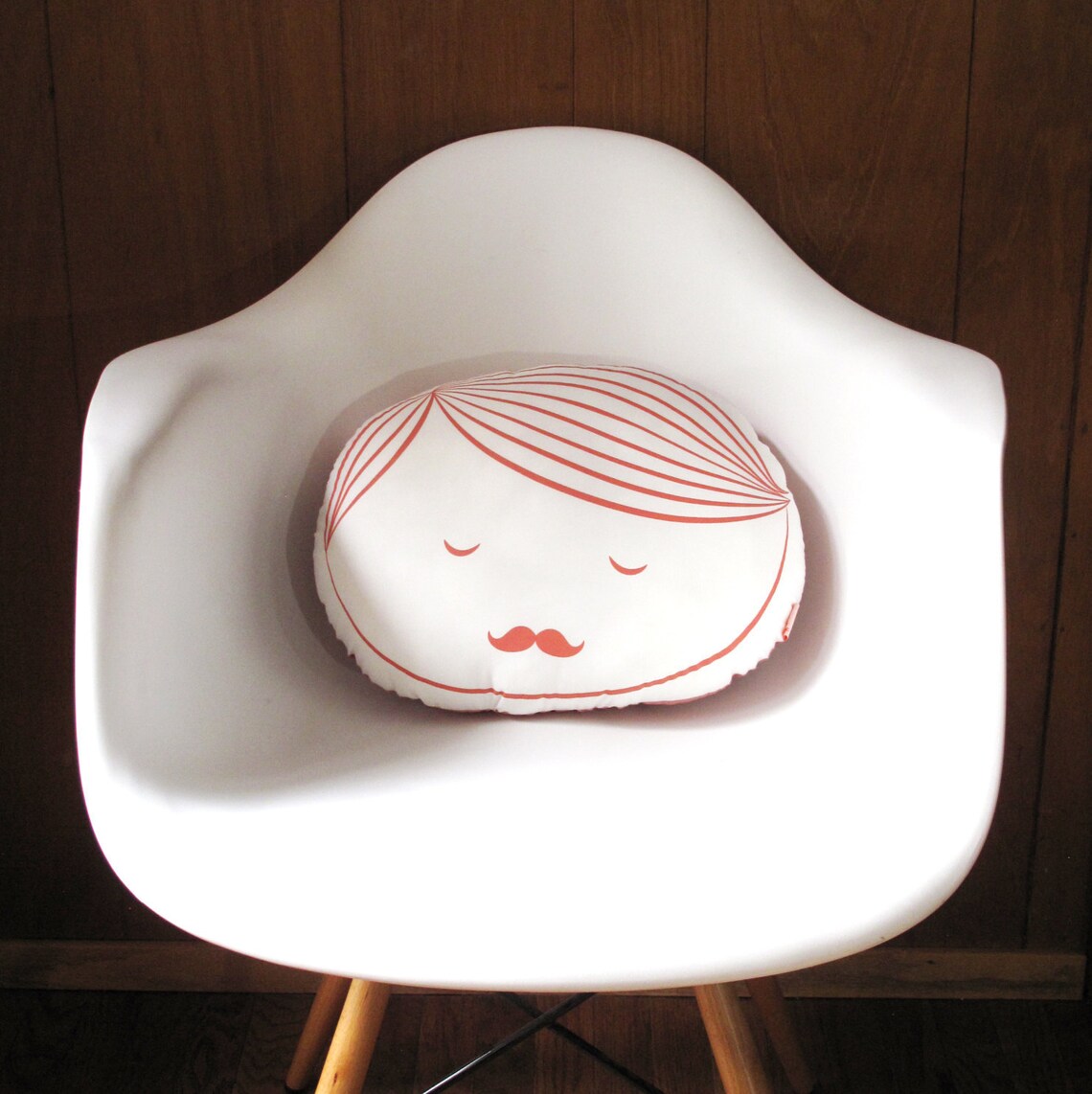 Limited Edition Guy Face Plush Pillow in Coral Pink Print - Etsy