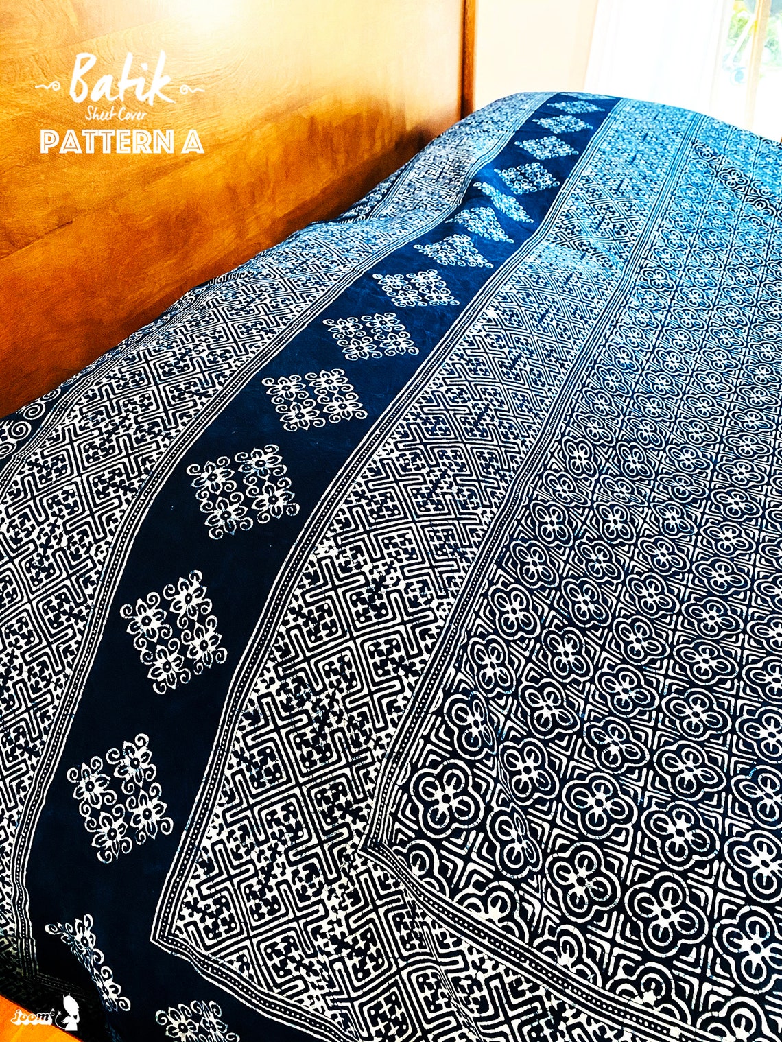 Hmong Indigo Batik Bed Cover - King Size Bohemian Cotton Bedding ...