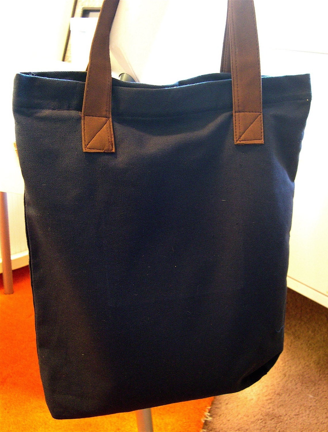 SALE Navy Blue Cardinal on Agapanthus Shoulder Tote Bag | Etsy