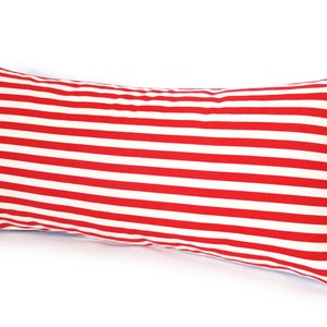Red & White Stripes Pattern Rectangle Pillow - Etsy