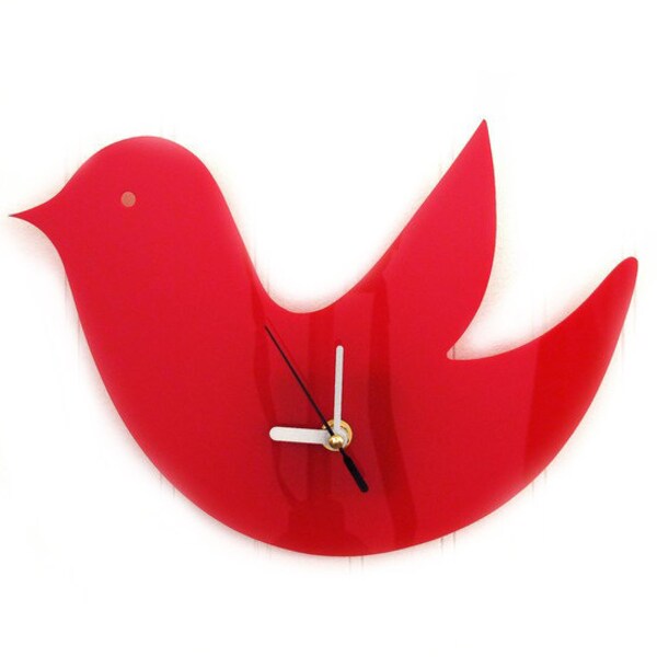 Red Wall Clock - Etsy