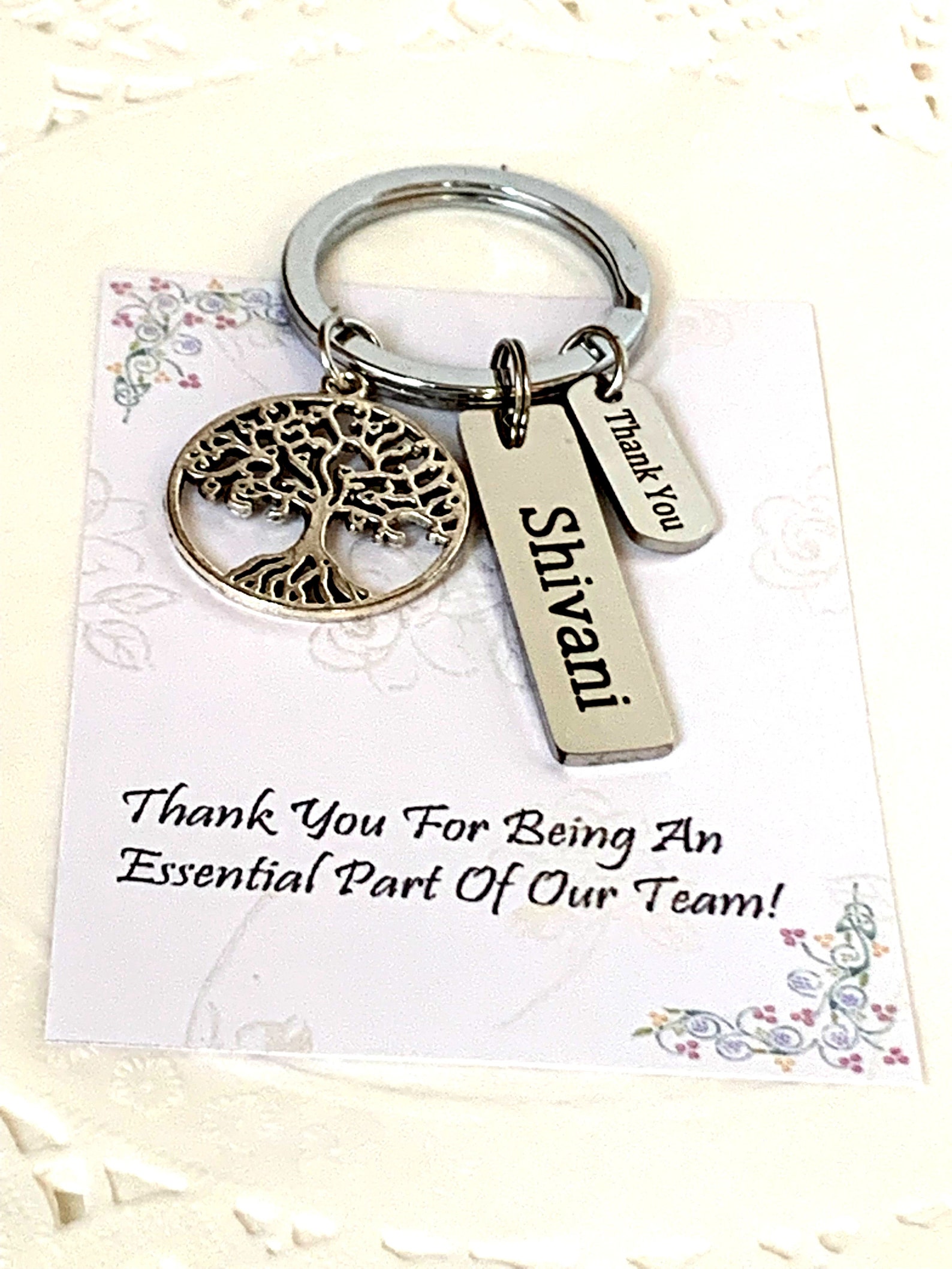 Employee Appreciation Gift Keychain Key Charm Keychain - Etsy