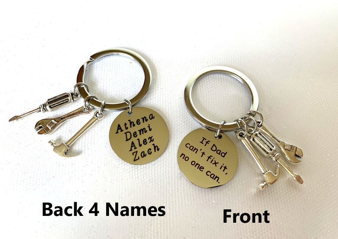 Dad Keychain,grandpa Key, If Dad Can't Fix It No One Can Hand Tools ...
