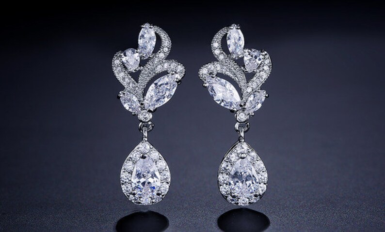 Crystal Bridal Earrings, Wedding Earrings, Prom Earrings, Custom Drop ...