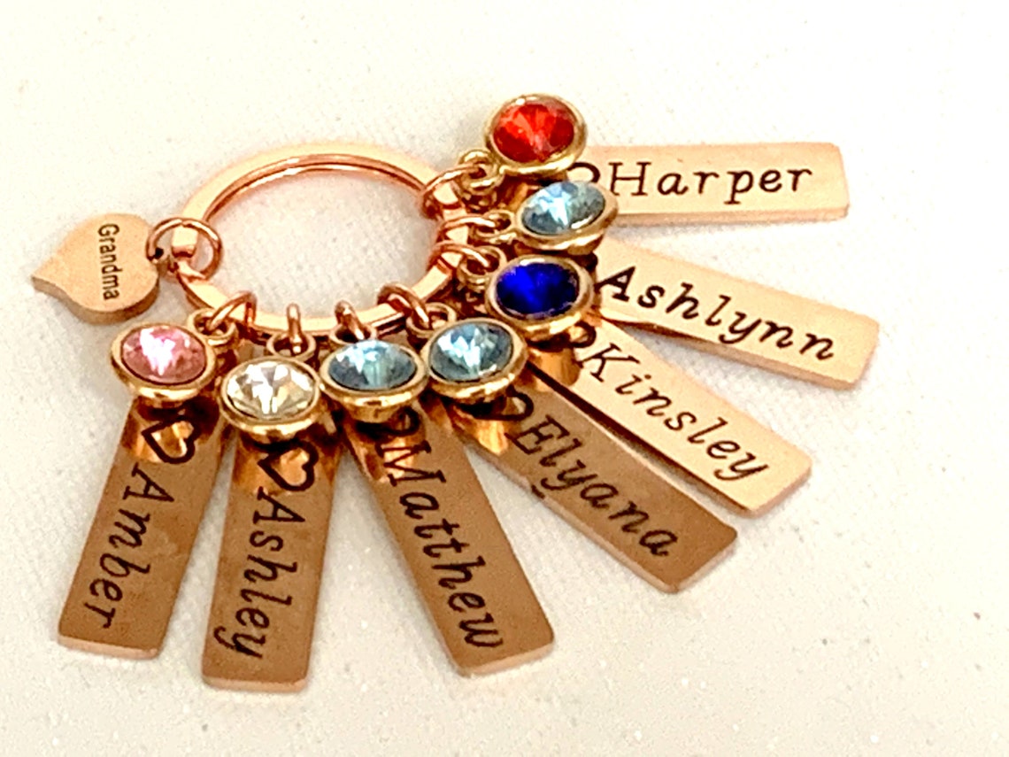 Hand Stamped Personalized Nana Keychain Nana KeychainMom | Etsy