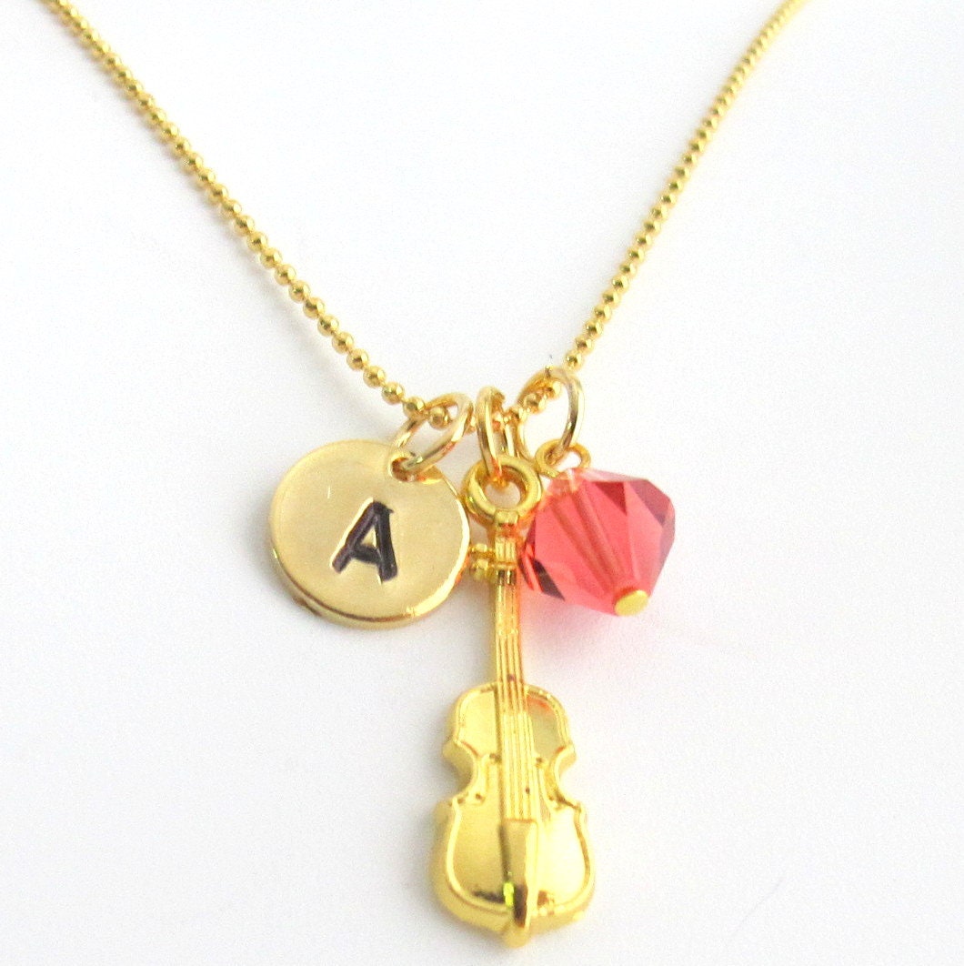 Cello Necklaceinitial Necklace Tiny Violin Necklace Musical | Etsy