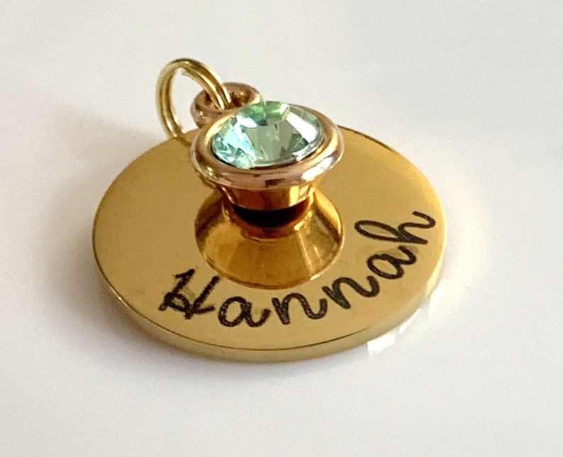 Name Charm With Birthstone, Personalized Name or Date, Keychain, Add on ...