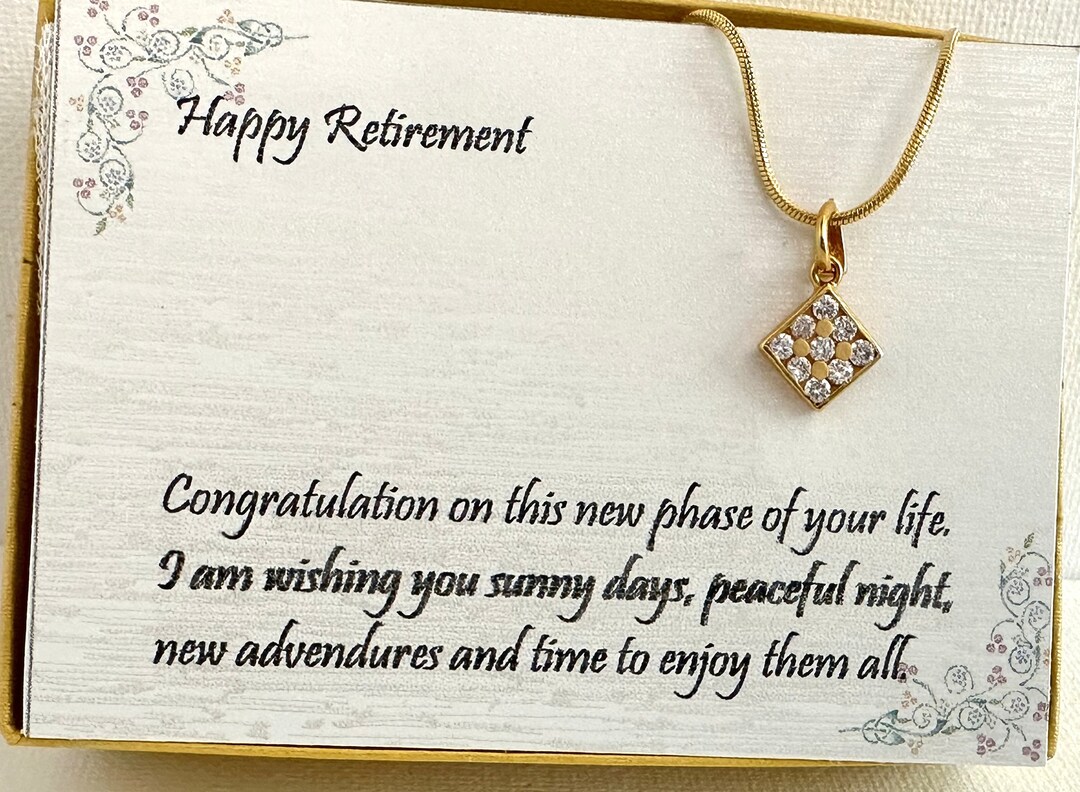 Happy Retirement Gift, Crescent Moon and Star Necklace 18k Gold Filled ...
