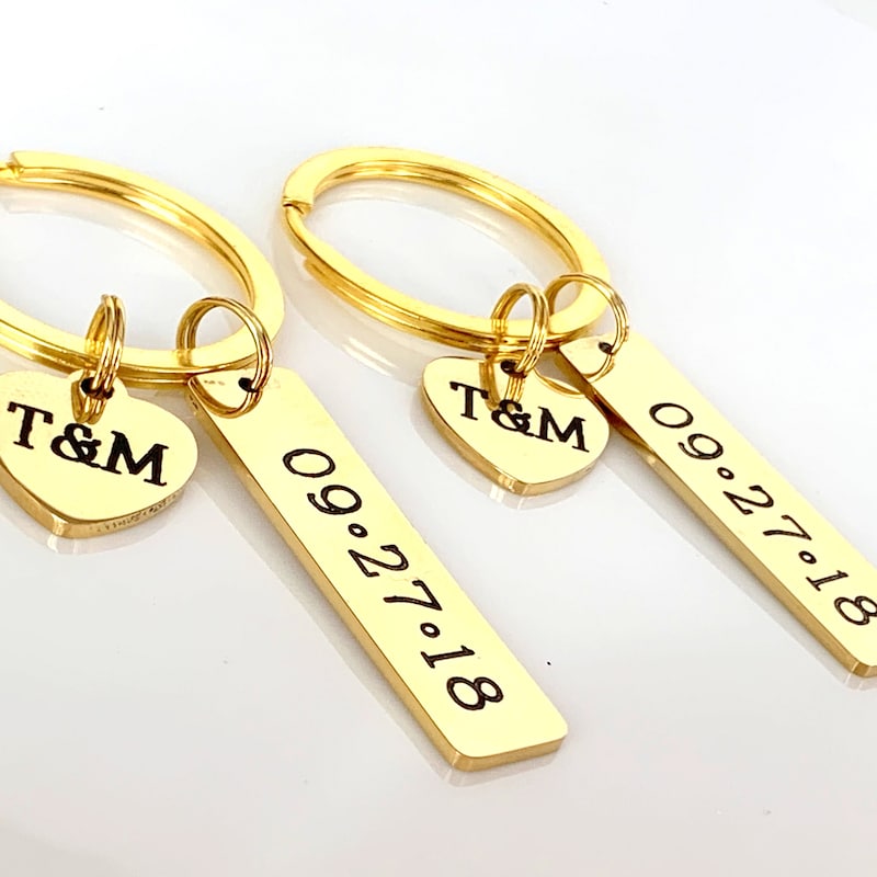 Initial Keychain - Etsy