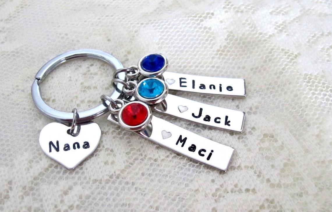 Hand Stamped Personalized Nana Keychain Nana KeychainMom | Etsy