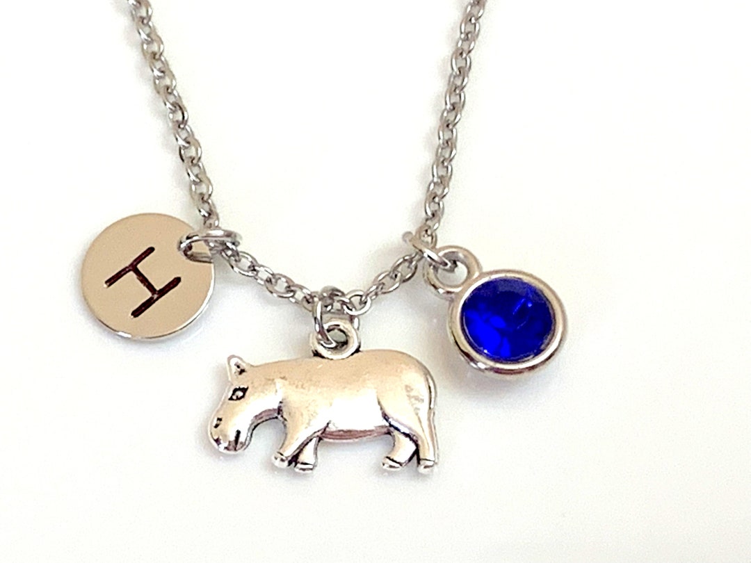 Hippo Necklace, Personalized Hippo Necklace for Women, Hippopotamus ...