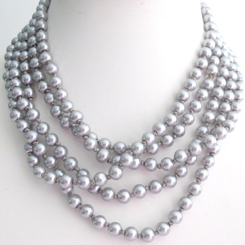 Gray Pearl Necklace - Etsy