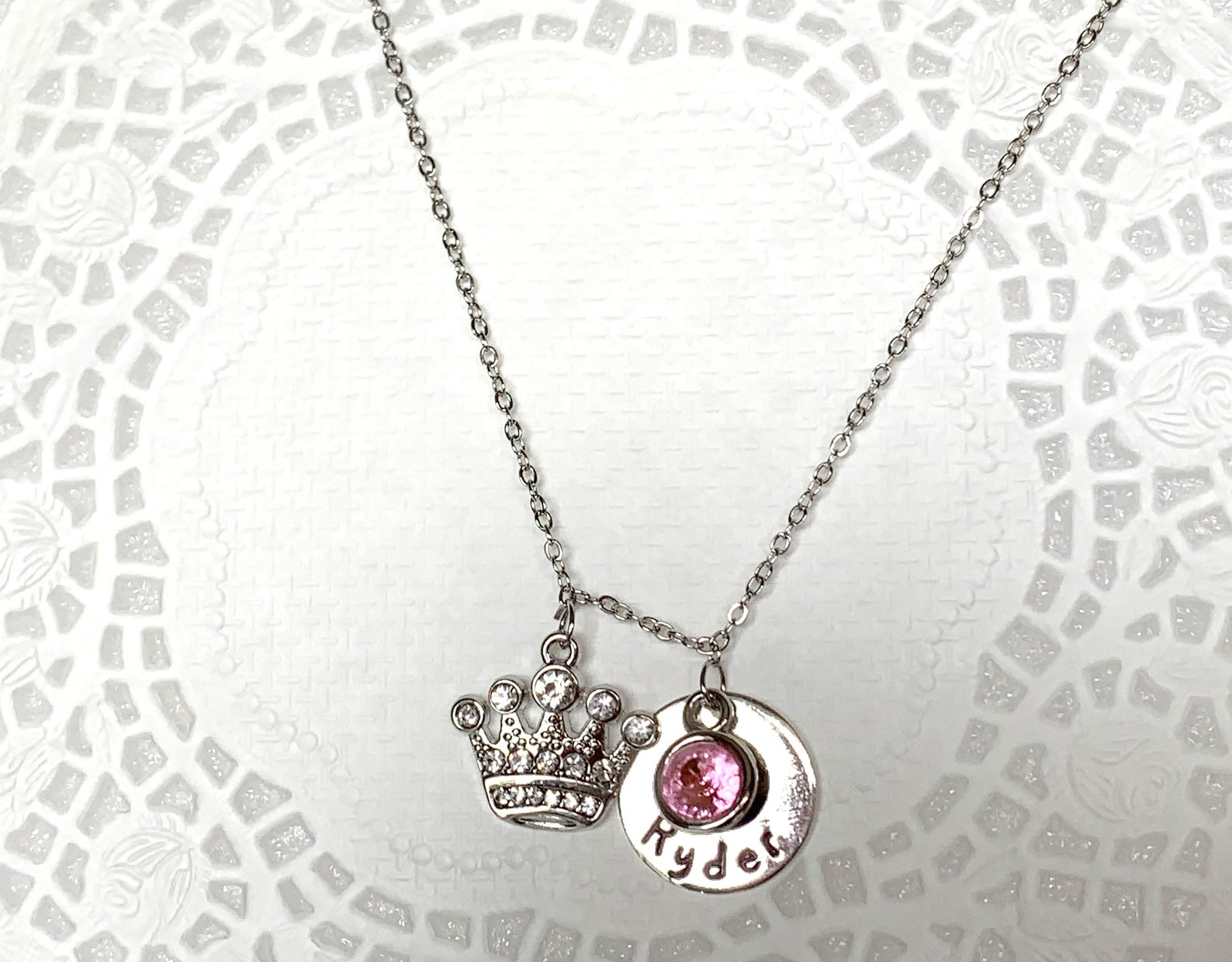 Princess Necklace Princess Crown Necklace Princess Name - Etsy