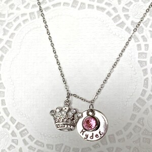 Princess Necklace Princess Crown Necklace Princess Name Necklace Little ...