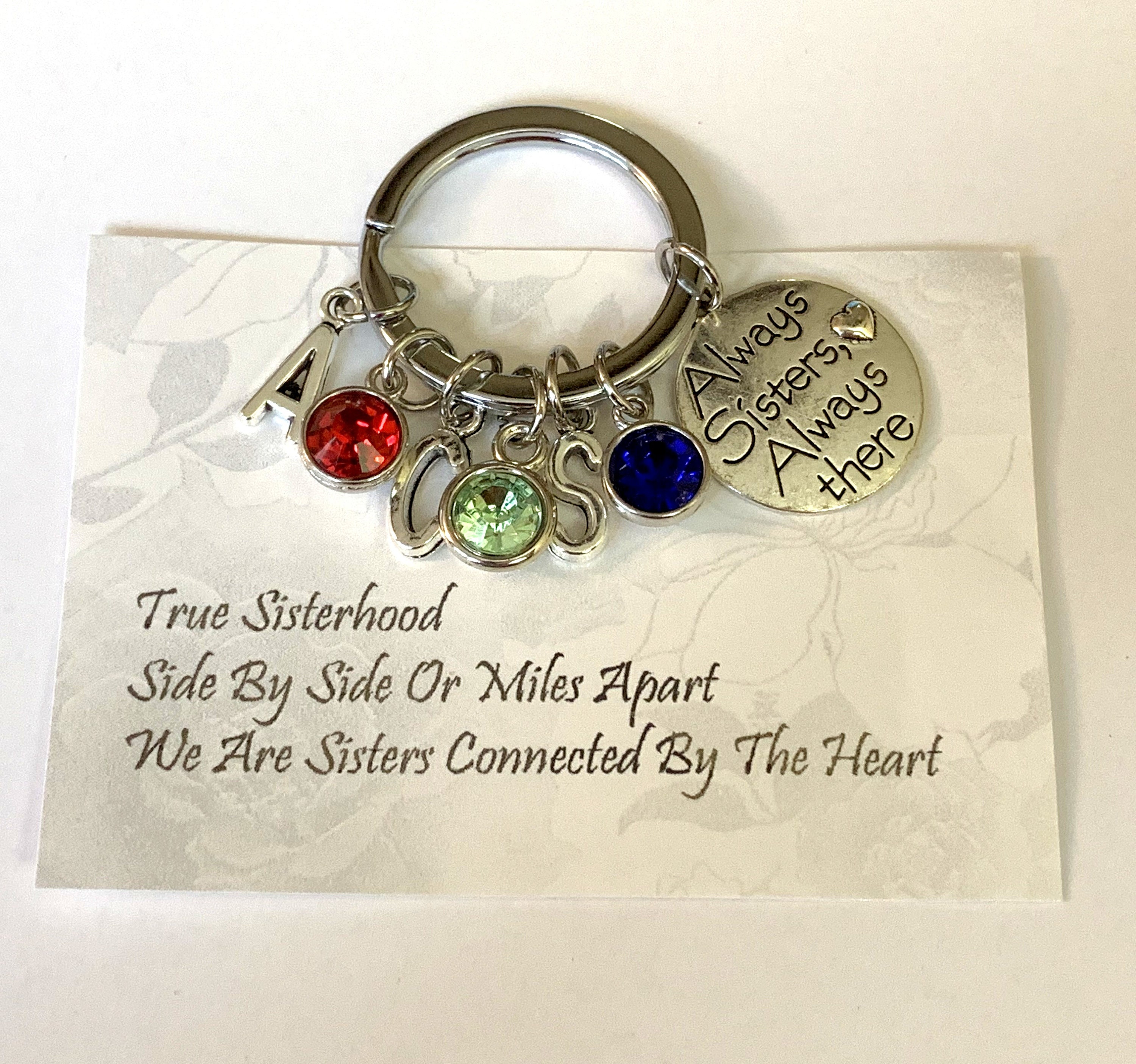Always Sisters Always There Charm Key Chain, Sister Keychain,best ...
