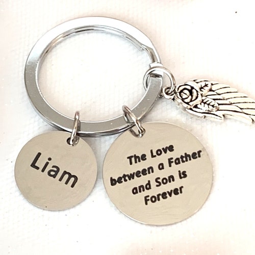 Loss of Father Memorial Keychain / Remembrance Photo Keychain - Etsy