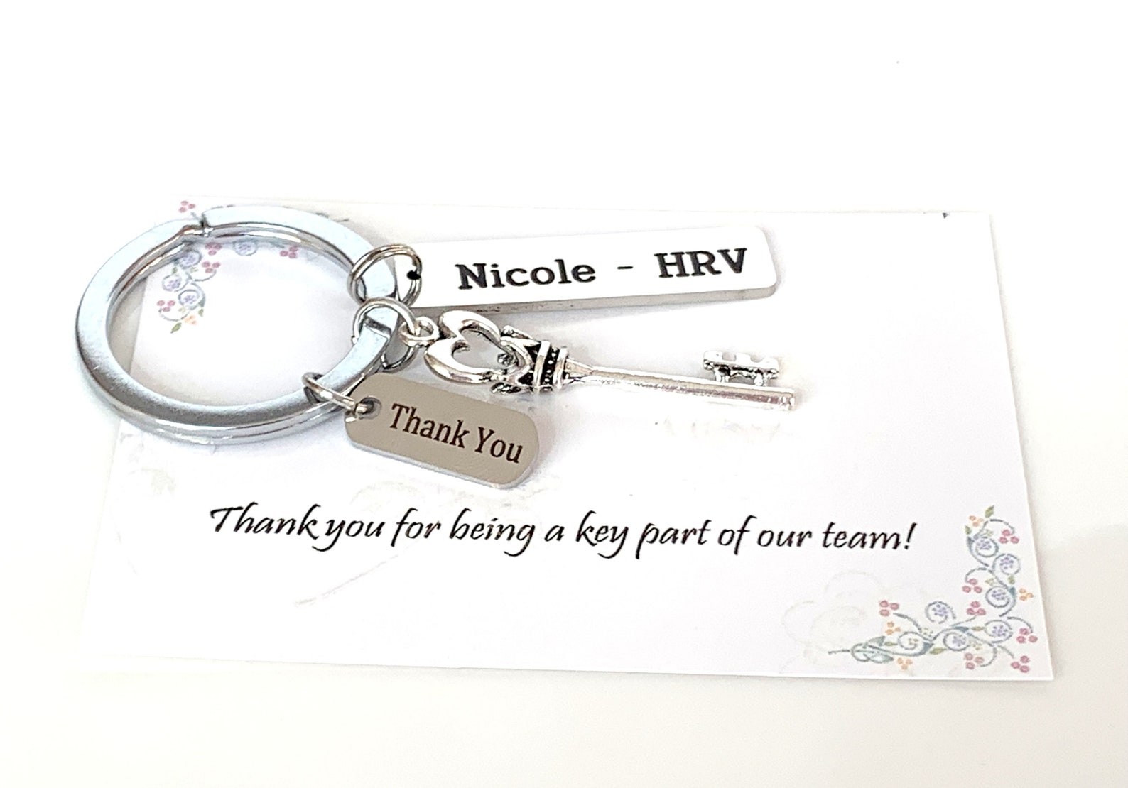 Employee Appreciation Gift Keychain Key Charm Keychain - Etsy