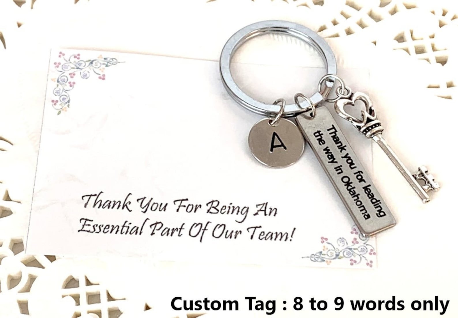 Employee Appreciation Gift Keychain Key Charm Keychain | Etsy UK
