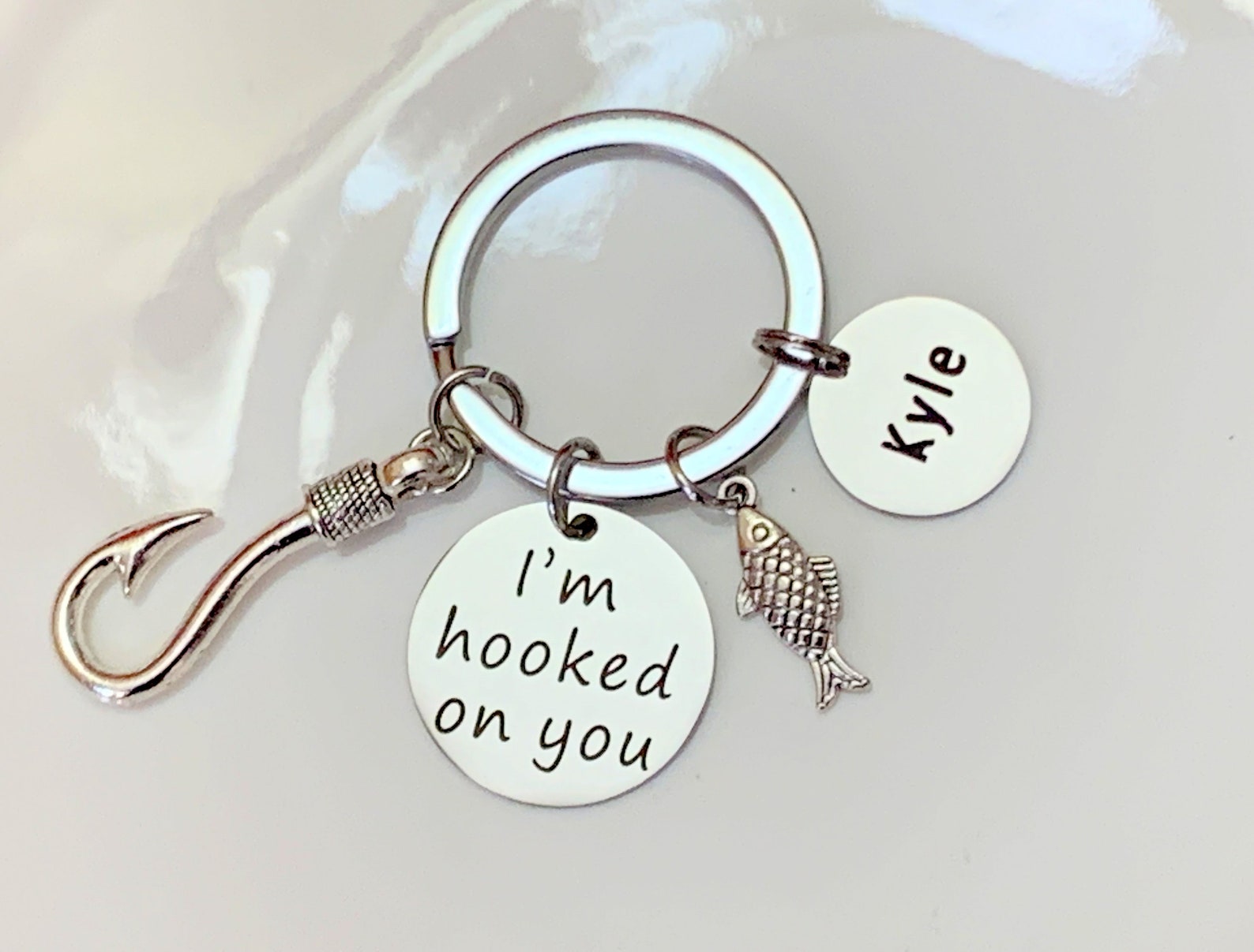 I'm Hooked on You Couples Keyring Girlfriend Gift - Etsy