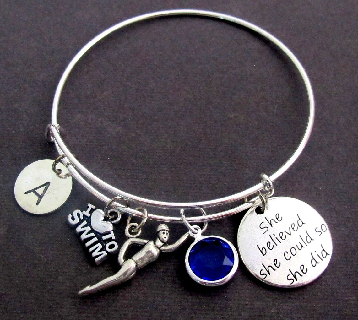 Swimming Bracelet,swimming Expandable Bangle,swimmers Jewelry,she ...