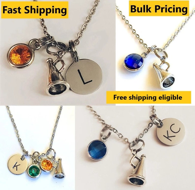Personalized Cheerleader Necklace - Cheer Team Necklaces -hand Stamped ...