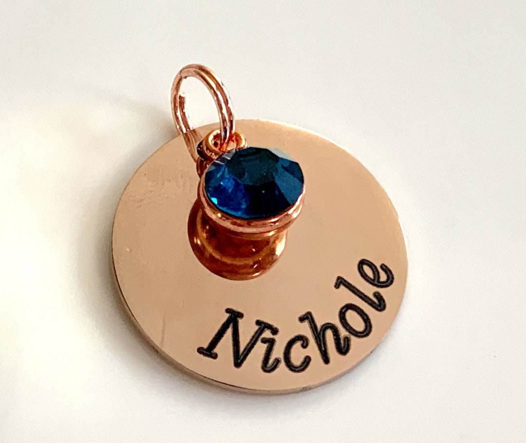 Name Charm With Birthstone, Personalized Name or Date, Keychain, Add on ...