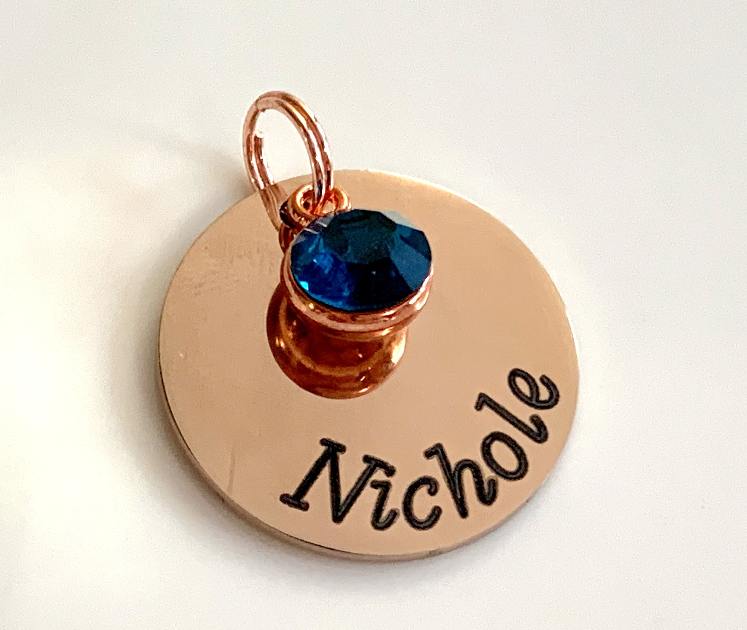Name Charm With Birthstone Personalized Name or Date - Etsy