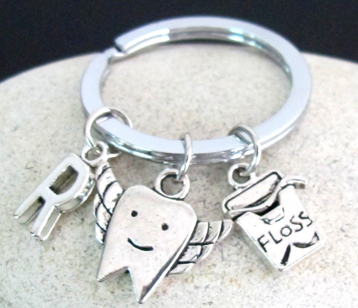 Tooth Keychain Dentist Charm Keychain Dentist Gift Dental | Etsy