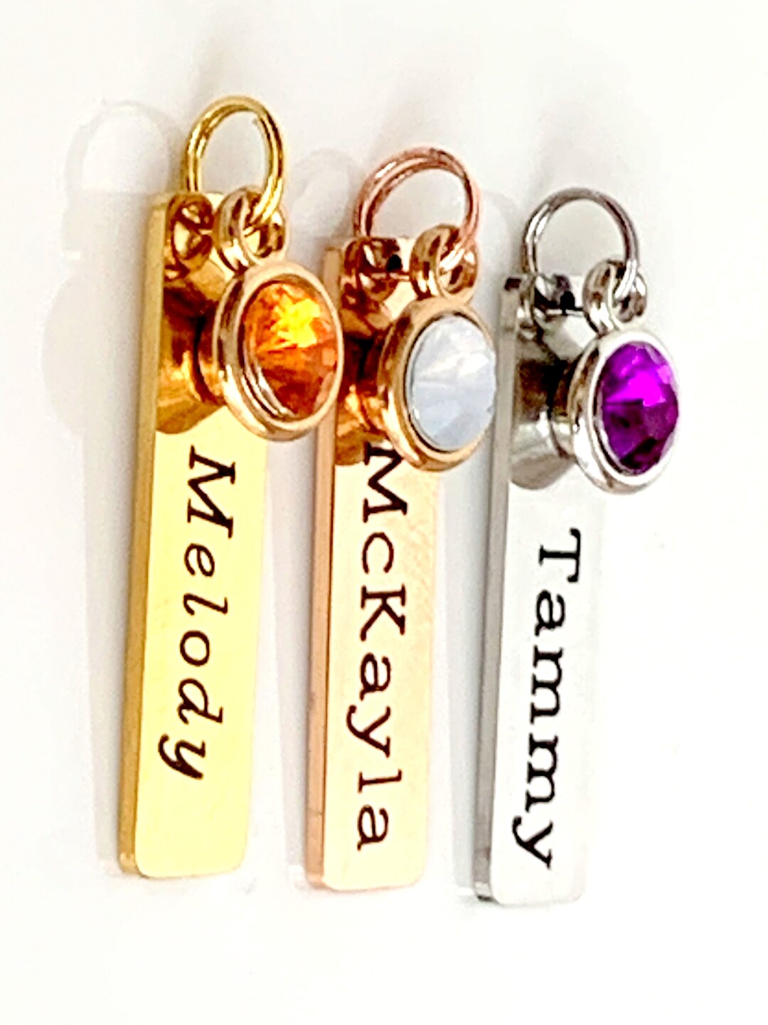 Add on Charm, Custom Bar Charm, Friendship Gift, Rose Gold Gold Silver ...