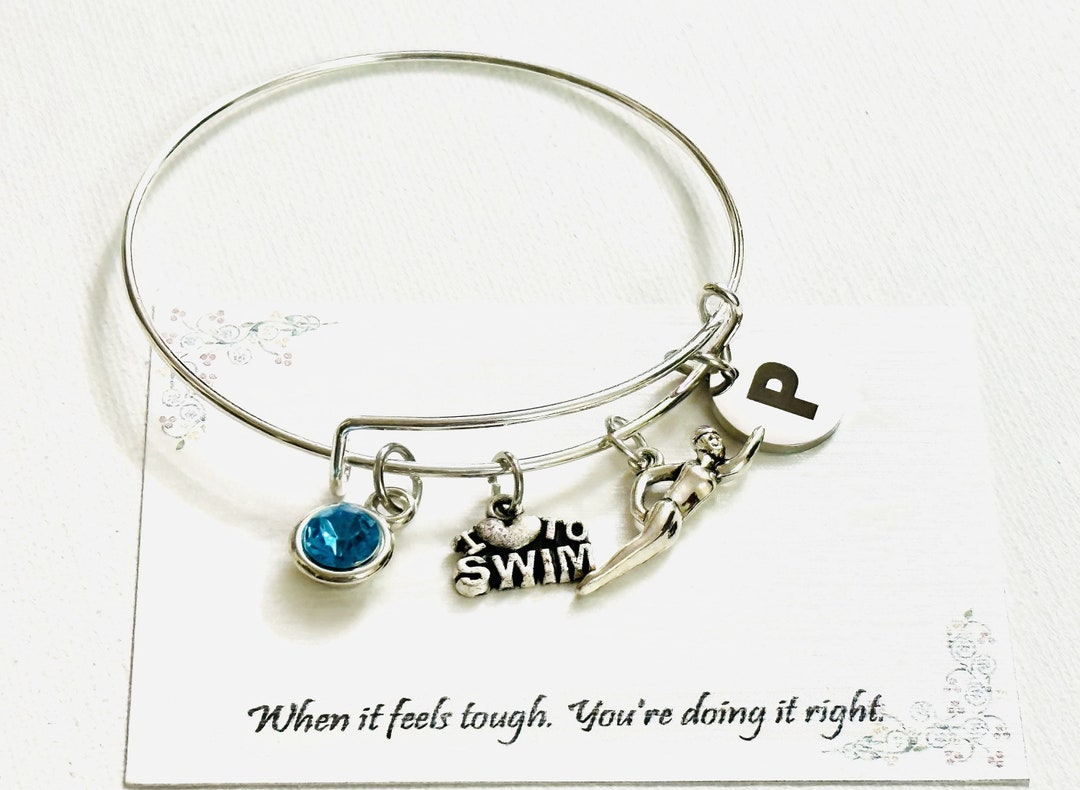 Swimming Bracelet, Swimmer Bracelet, Swimming Gifts, Swim Bracelet ...