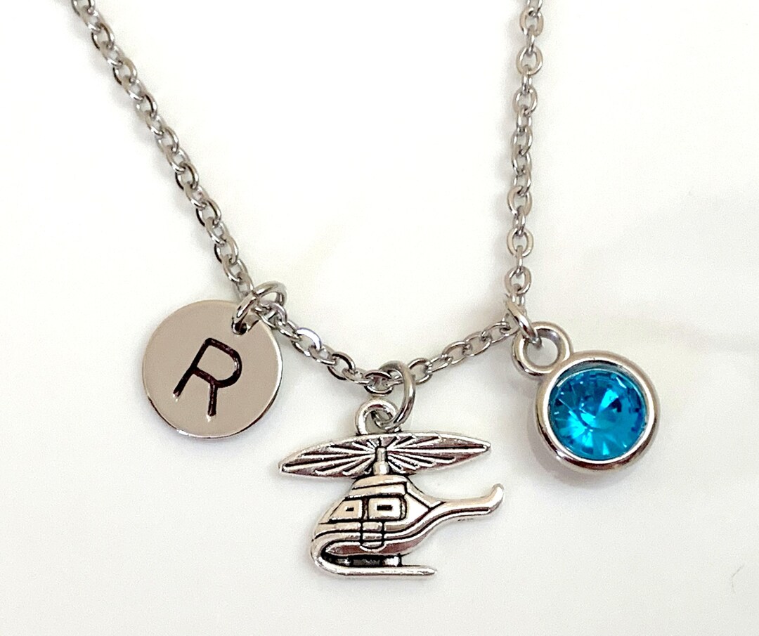 Helicopter Necklace Helicopter Initial Jewelry, Military Jewelry, Pilot ...