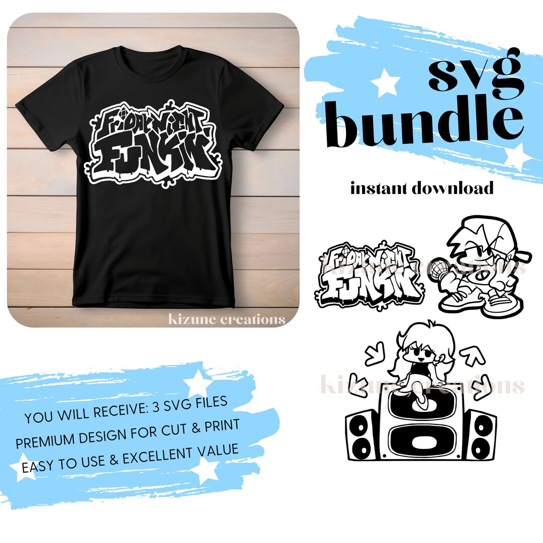FNF BUNDLE Cutting Machine Svg Funkin for Cricut, Kids, T-shirts, Vinyl ...