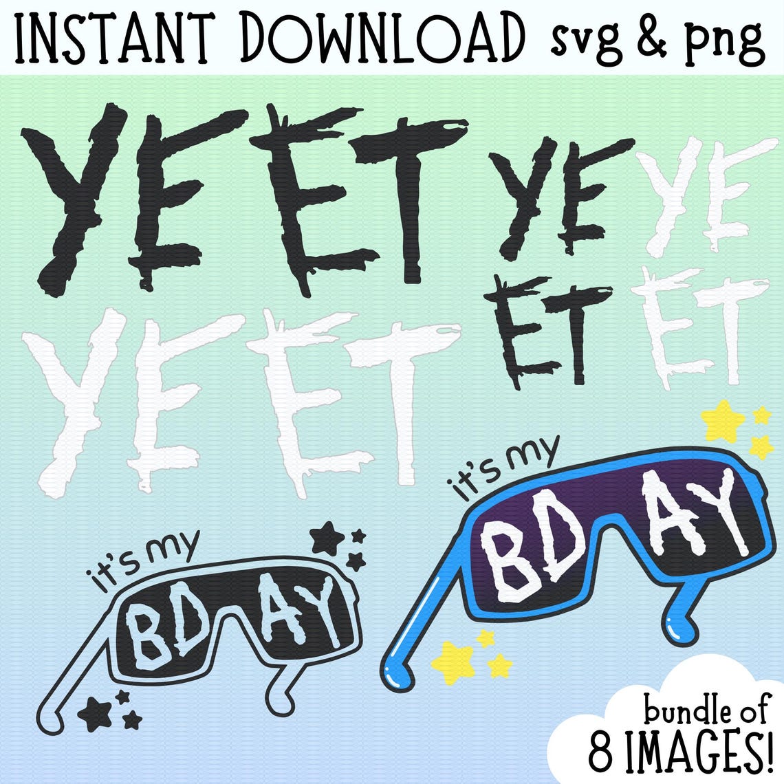 Yeet SVG PNG Bundle DIY Sunglasses Shirt Costume Wrestling Fan Gift ...