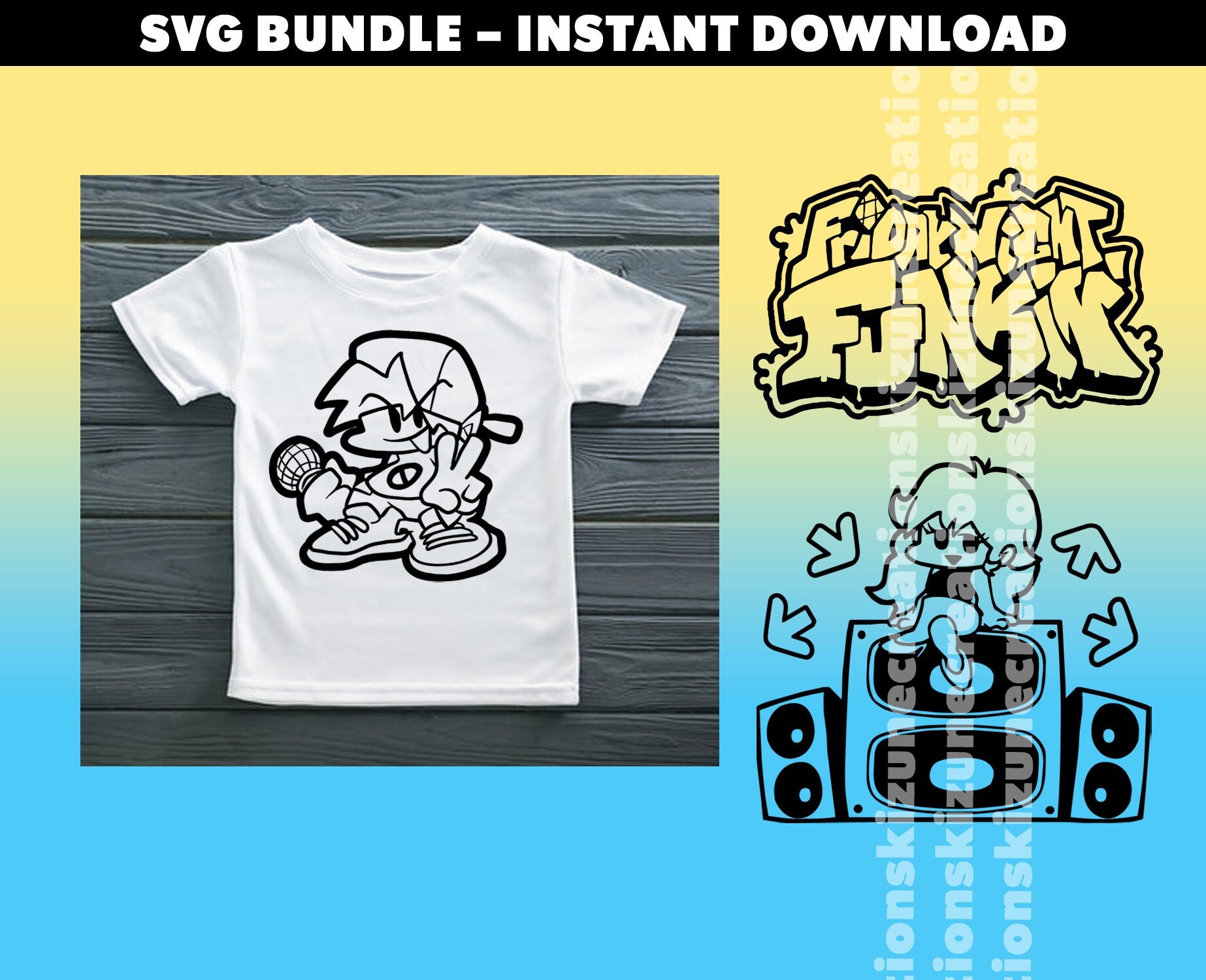 FNF BUNDLE Cutting Machine Svg Funkin for Cricut, Kids, T-shirts, Vinyl ...