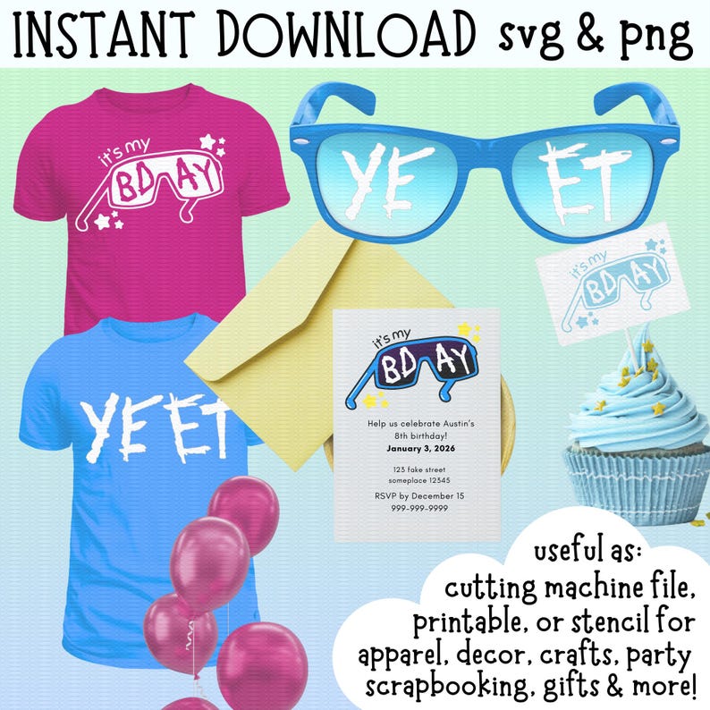 Yeet SVG PNG Bundle DIY Sunglasses Shirt Costume Wrestling Fan Gift ...