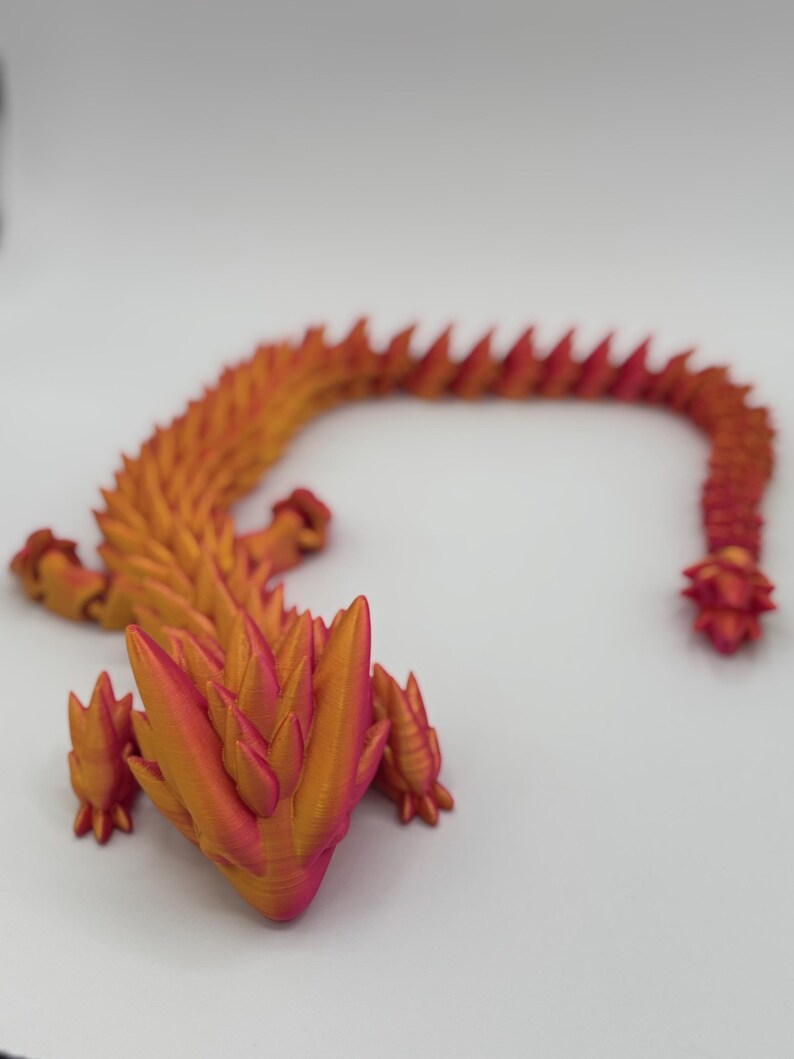 Spiky Dragon Fidget Toy, 3D Printed Articulated Toy, Fun Desk ...