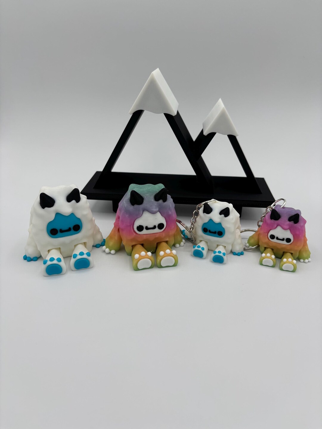 3d Printed Yeti Figure and Keychain Option With Mountain Shelf Option ...