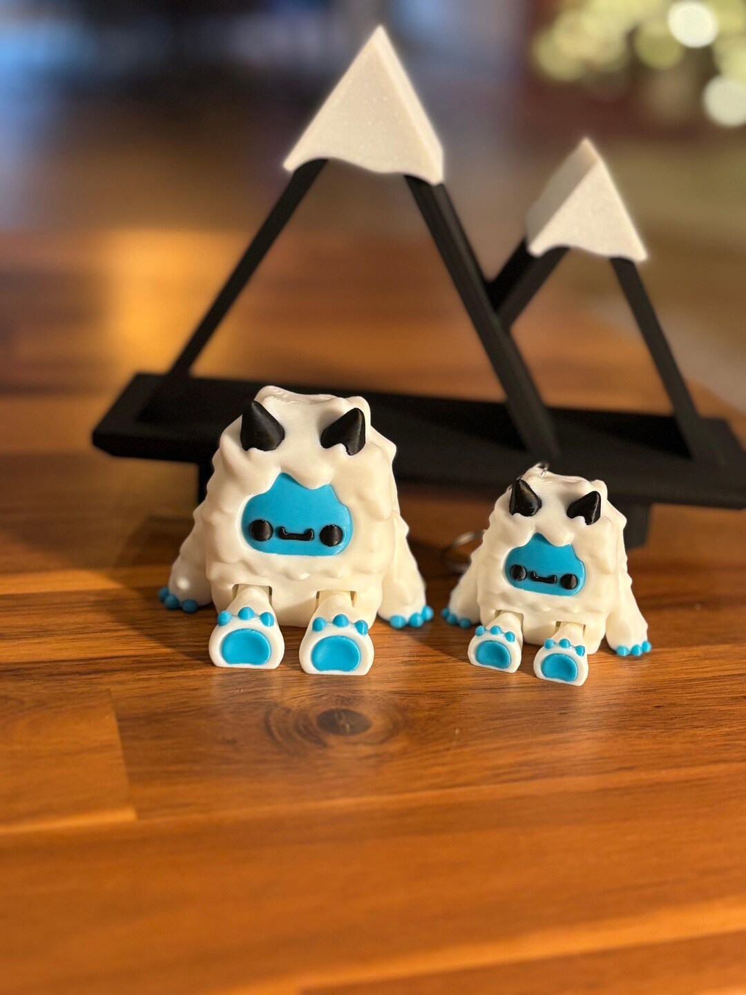 3d Printed Yeti Figure and Keychain Option With Mountain Shelf Option ...