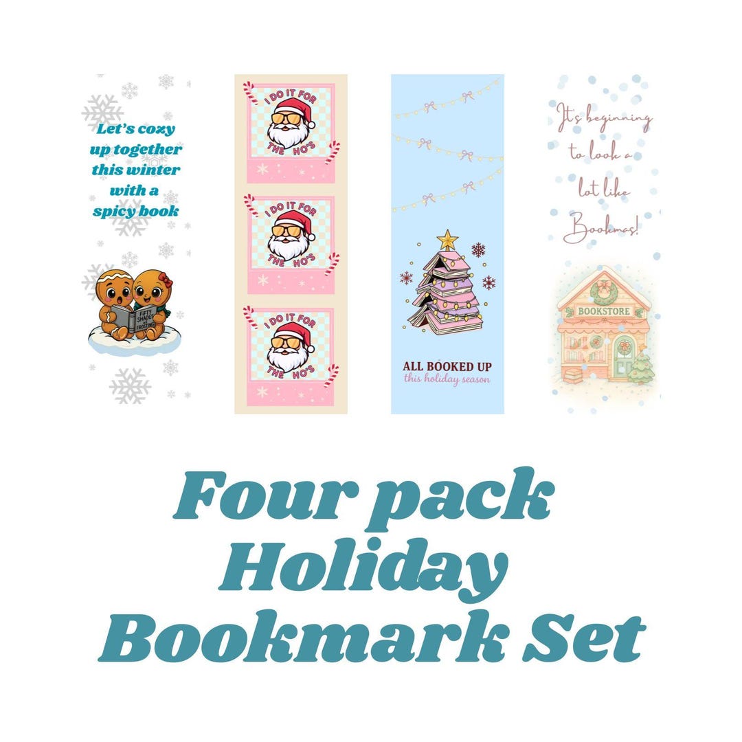 Laminated Holiday Bookmarks - Set of 4 Designed by Best Selling Author ...
