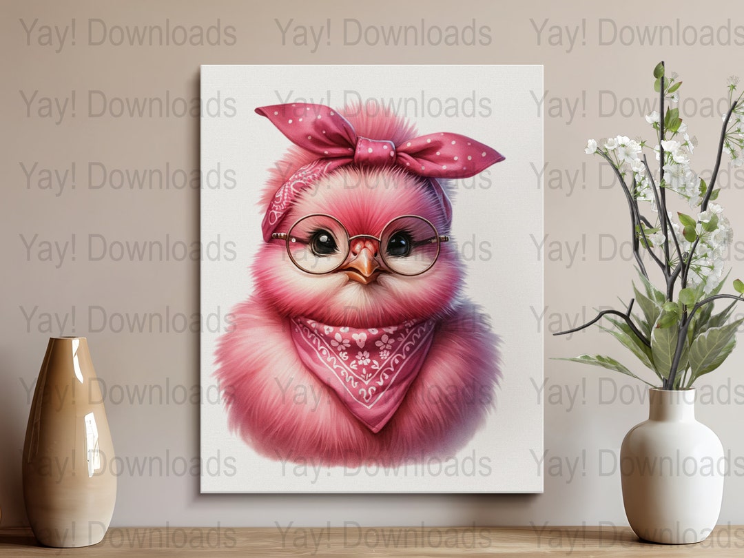 Adorable Pink Silkie Chicken Clipart, Cute Chicken PNG, Chicken Art ...