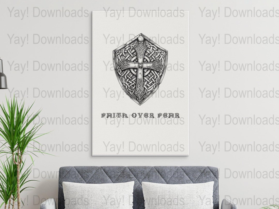 Faith Over Fear PNG, Celtic Knotwork Clipart, High Resolution Digital ...