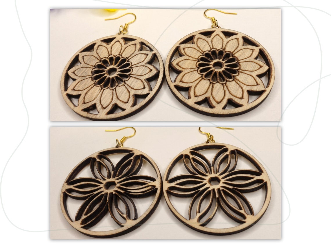 10 Earring SVG File Wooden Earring Designs DIY Cricut Earring Template ...