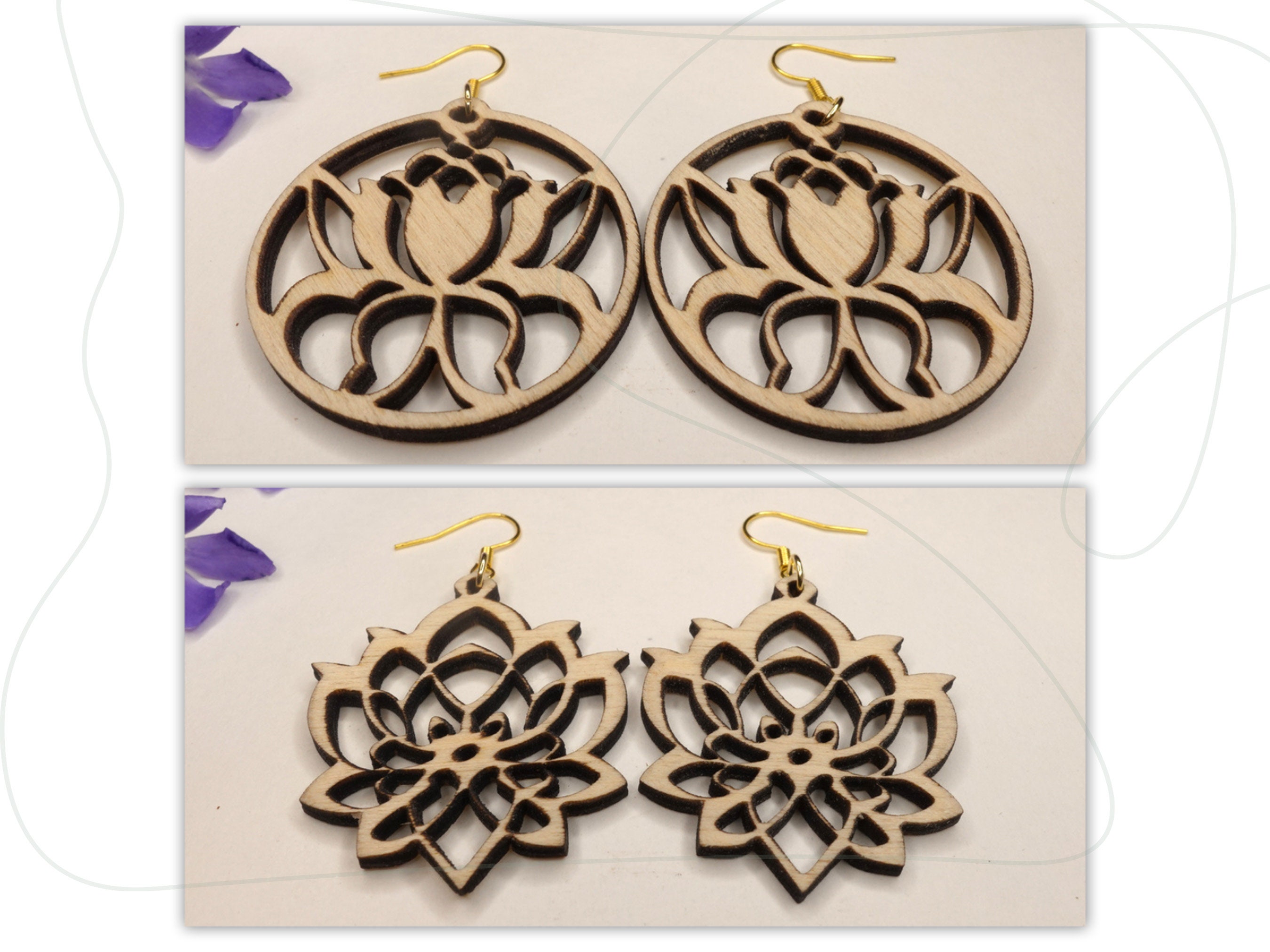 Teardrop Earring SVG Bundle, Cricut Earring Template Svg, Wood Earring ...